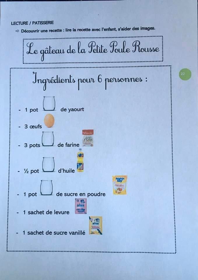 recette n°3 - le gateau de la petite poule rousse par EVA - Le blog de ...