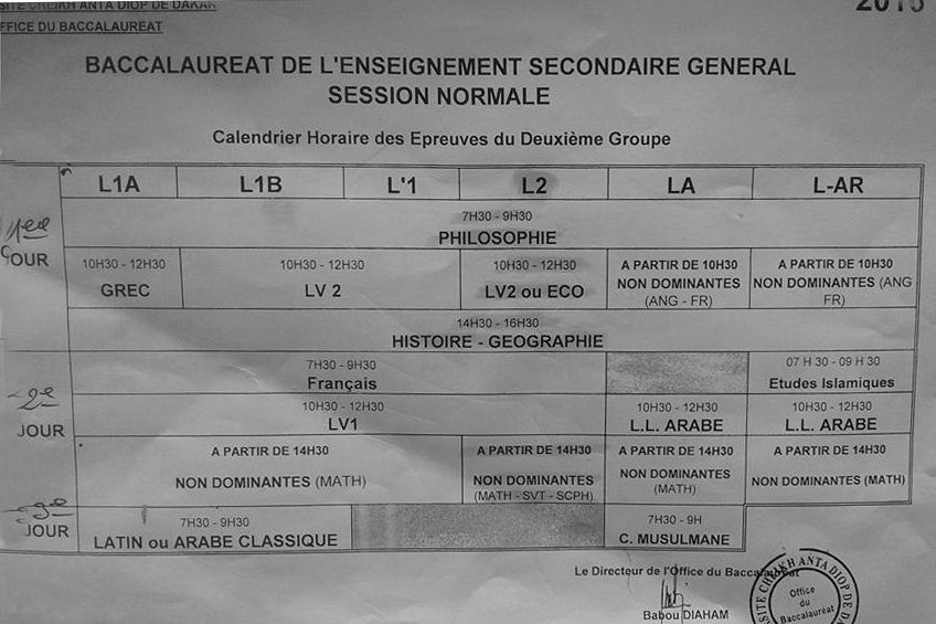 BAC 2016 - Calendrier horaire des épreuves du deuxième Groupe - le blog ...