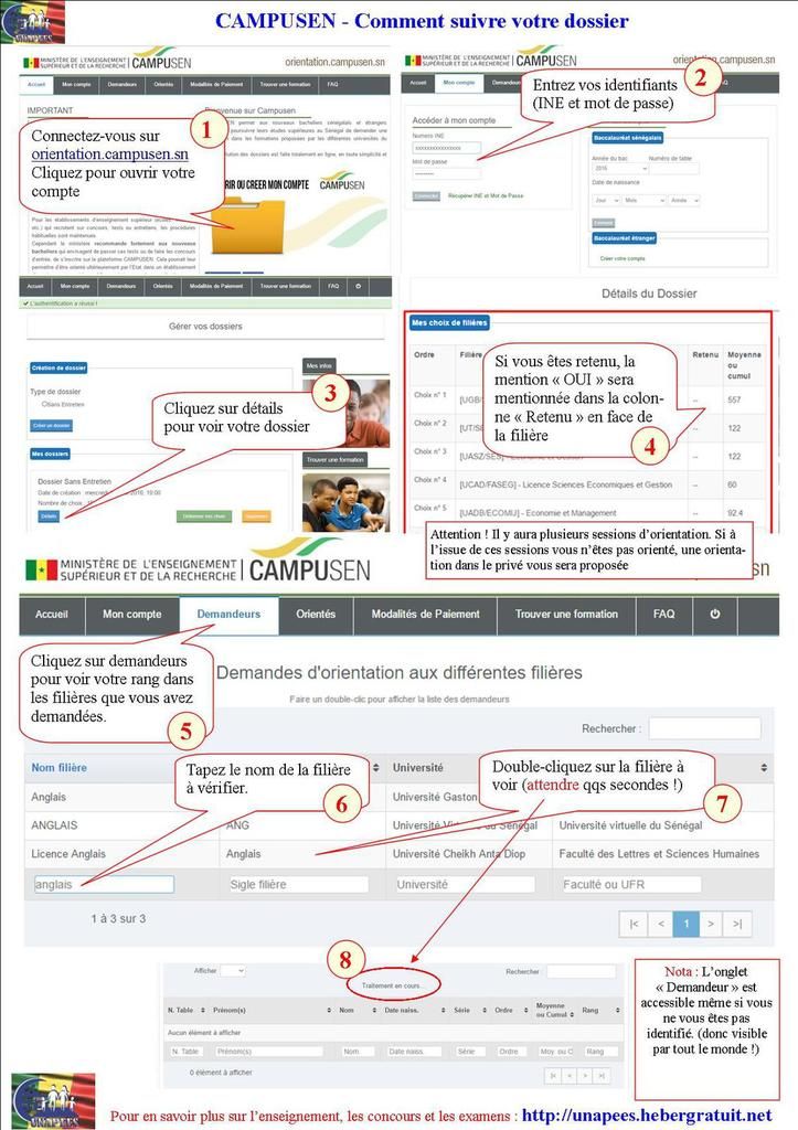 Campusen - Comment suivre votre dossier - le blog de l'UNAPEES