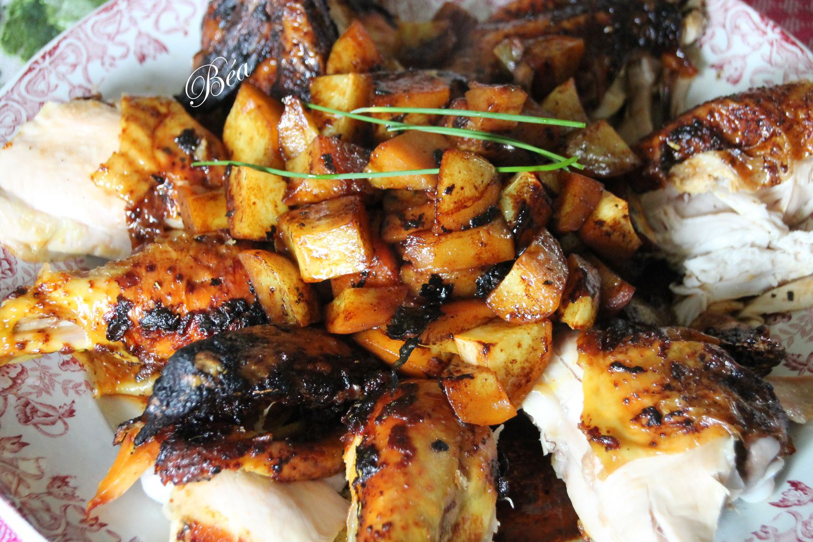 Poulet rôti au miel, aux épices et à l'orange - Les petits plats de Béa