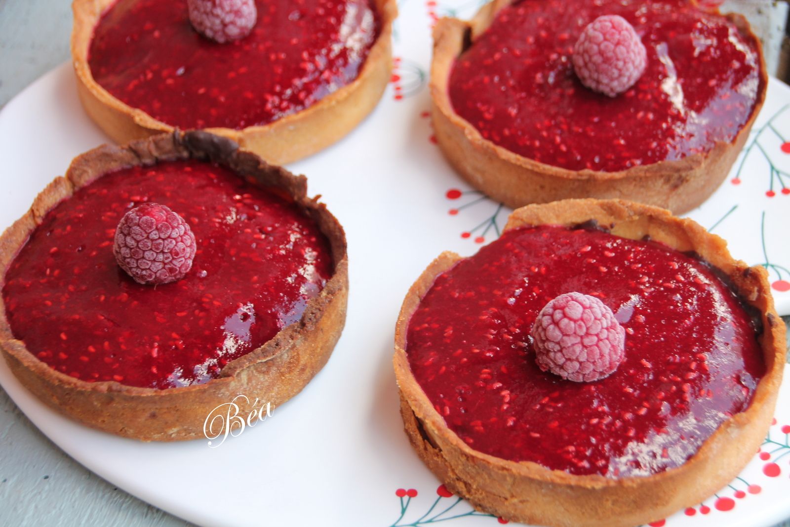 Tartelettes choco framboises - Les petits plats de Béa