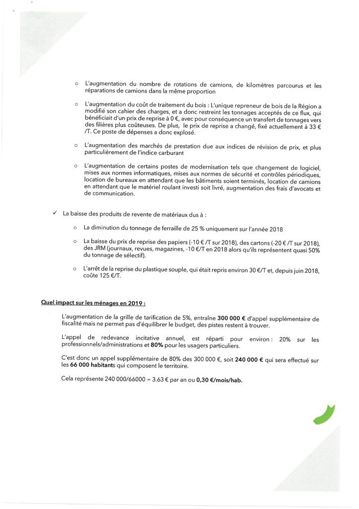 Note explicative: Grille tarifaire de la redevance incitative 2019 ...
