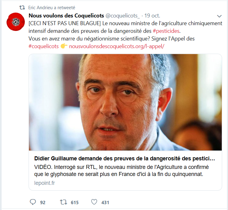 Glyphosate et cuivre : le grand écart de l'eurodéputé Éric Andrieu ...