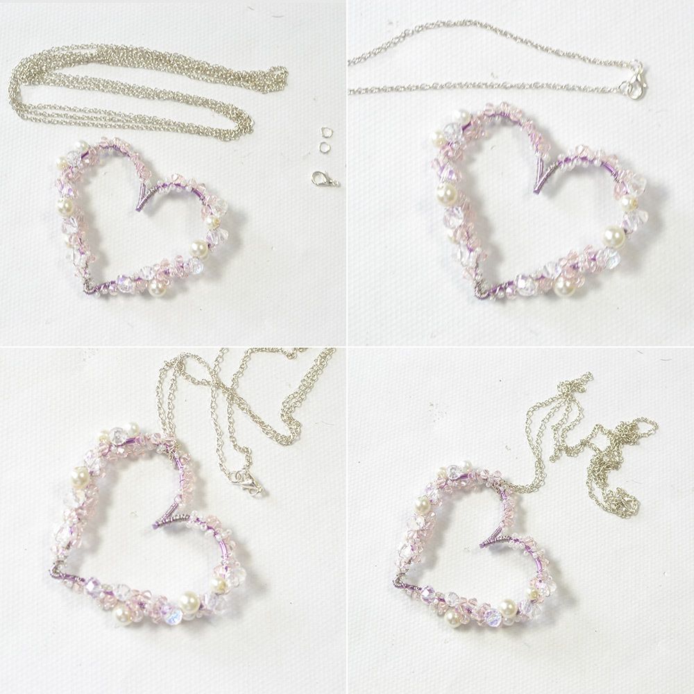 Comment faire un collier avec pendentifs en coeur - belle perle