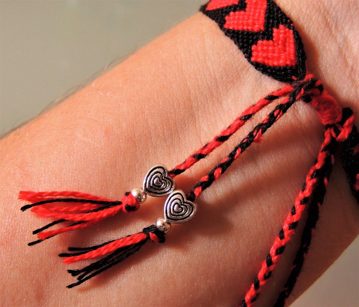 Bracelet brésilien motif coeur - les confections de laurence