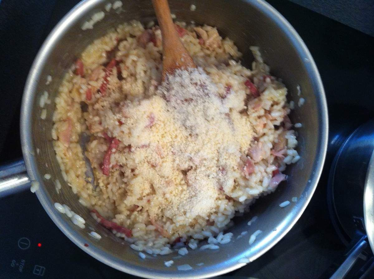 Risotto au poulet fumé (restes de poulet) - La cuisine de Fanie