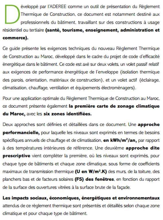 Règlement theRmique de ConstRuCtion au maRoC (RtCm)