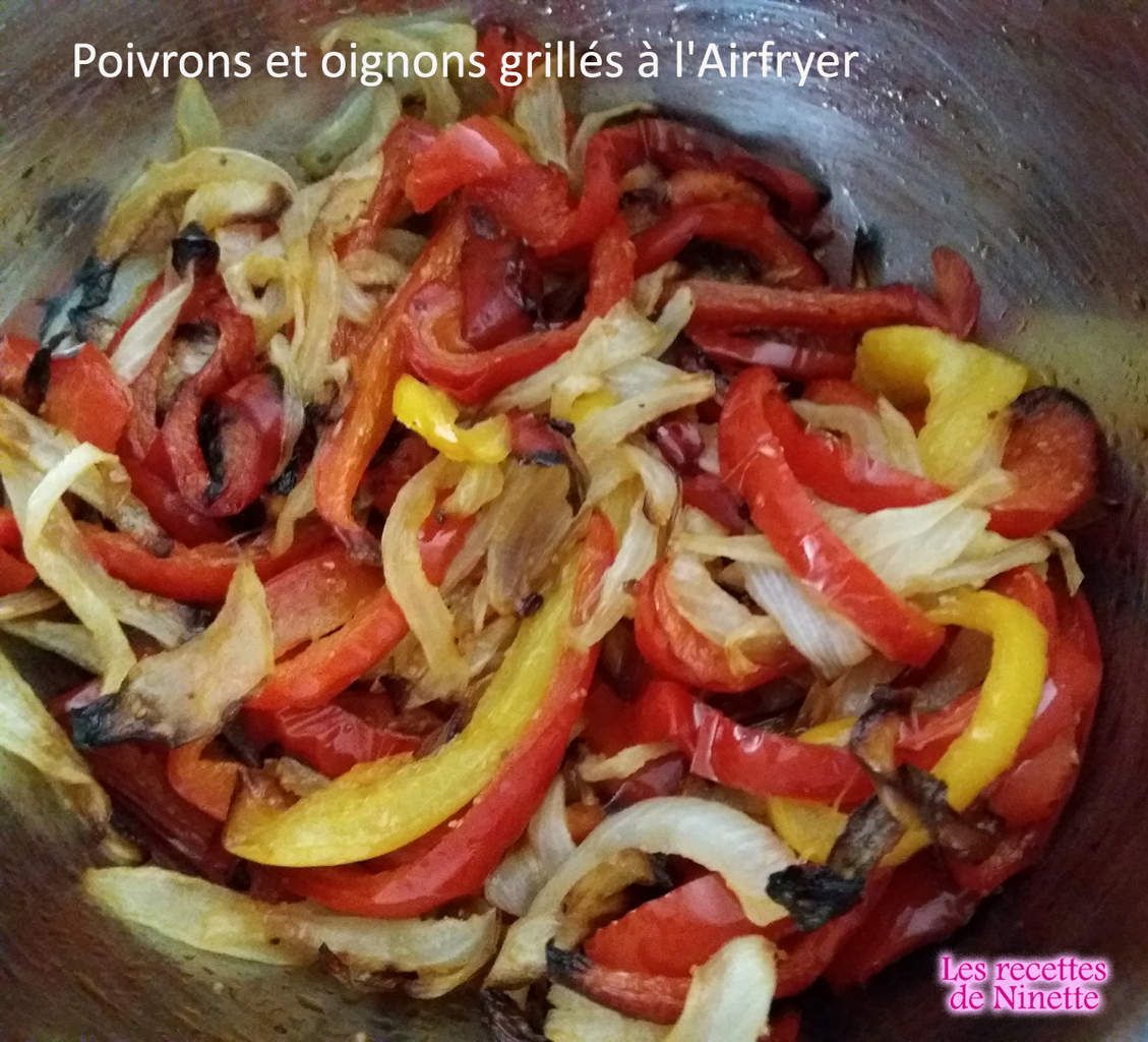 Poivrons et oignons grillés à L'Aifryer - Les recettes de Ninette