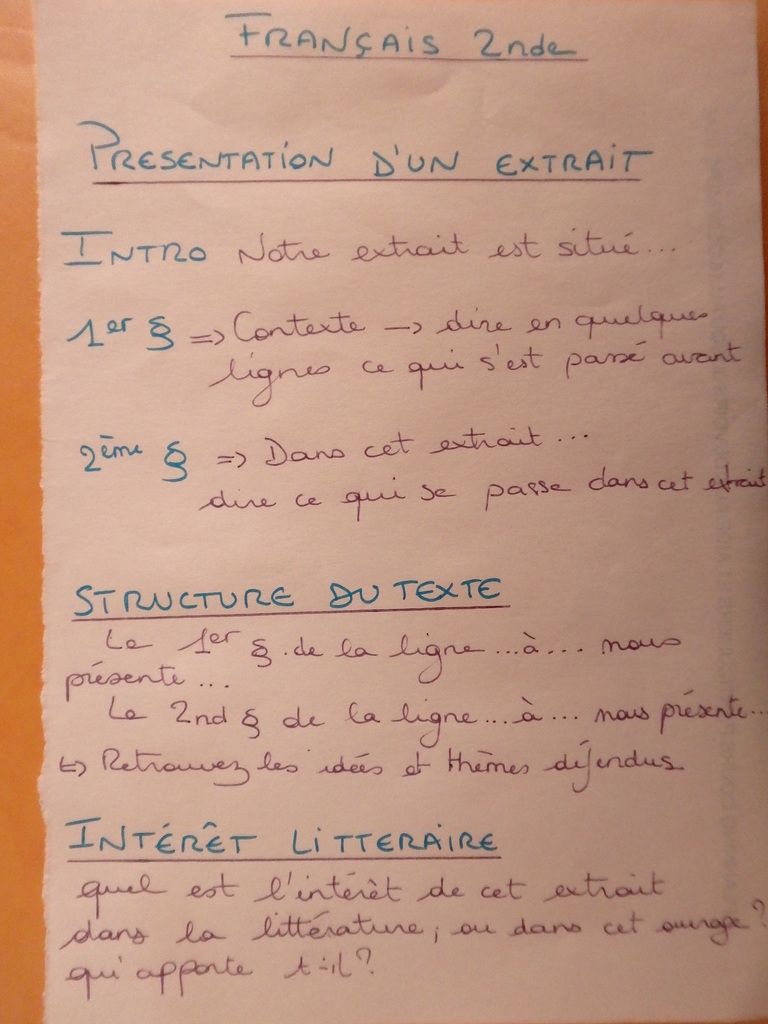 Présenter un extrait de texte en 2nde - TOUT EST A-PRENDRE