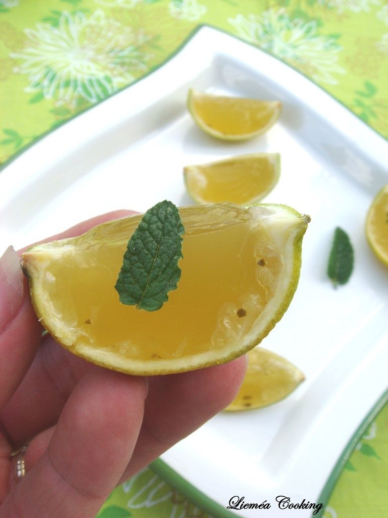 Mojito jello shots dans son citron - Lieméa Cooking
