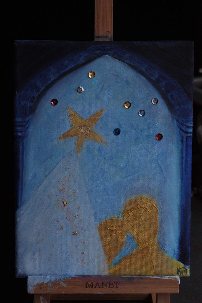 petit tableau de noël - Palette en fête