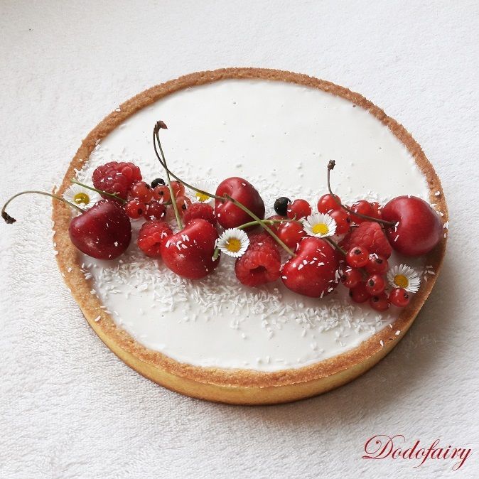 Tarte Pana Cotta Noix de coco Fruits rouges - Dodofairy