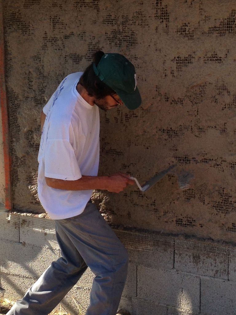 Les enduits - Une maison paille à Lomontot