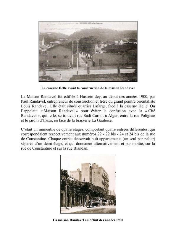 La Maison RANDAVEL. - HUSSEIN-DEY DE MA JEUNESSE