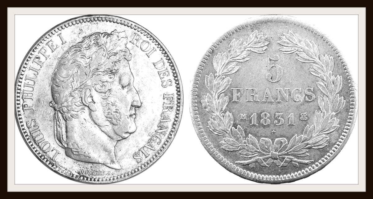 5 FRANCS DOMARD. 1831 tranche en relief - UN MONDE DE FOUS