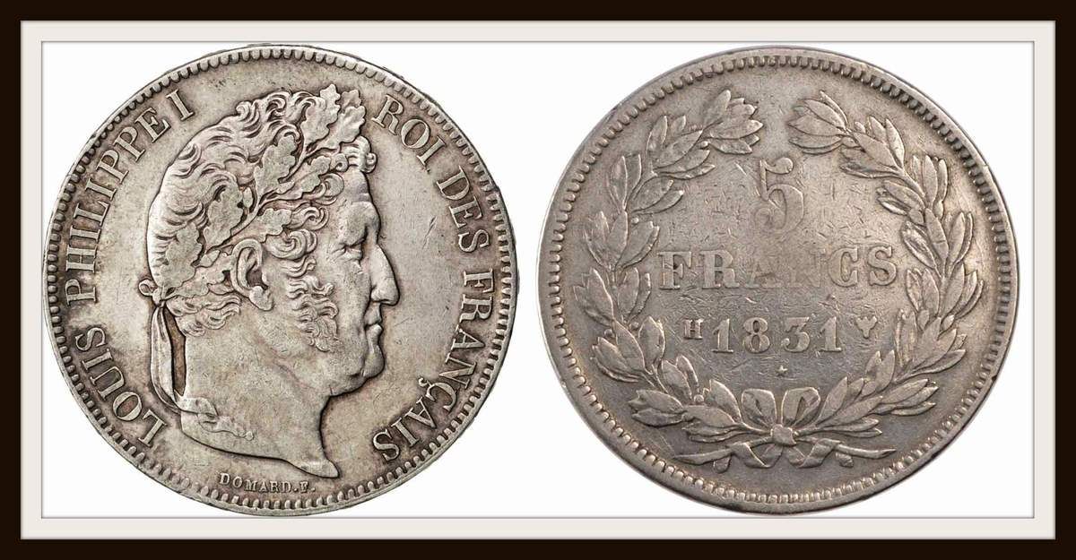 5 FRANCS DOMARD. 1831 tranche en relief - UN MONDE DE FOUS