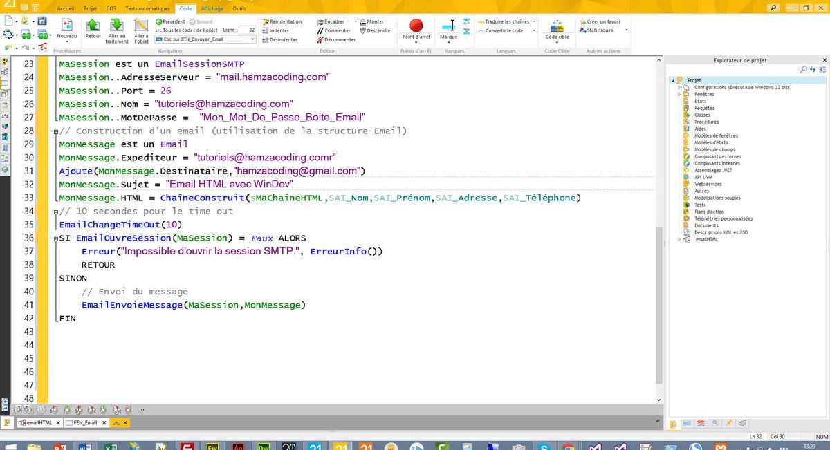 Envoyer un email HTML construit sur plusieurs champs dans WinDev ...