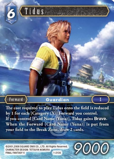 Carte : Tidus (1-213S) - FF Trading Card Game Edition Française