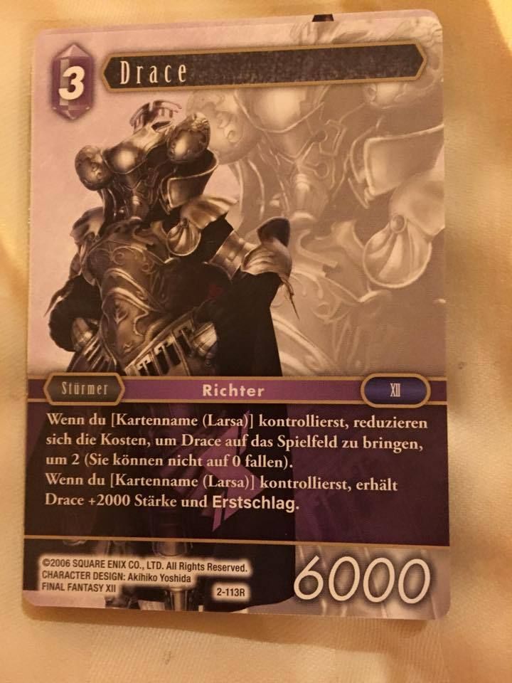 Carte : Drace (2-113R) - FF Trading Card Game Edition Française