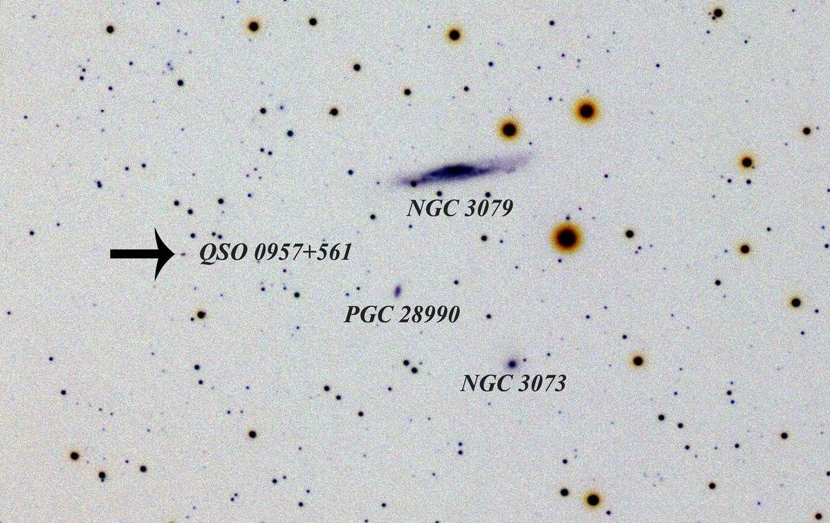NGC 3079 et le le"Double Quasar", Q0957+561 - Astronomie Cyrille
