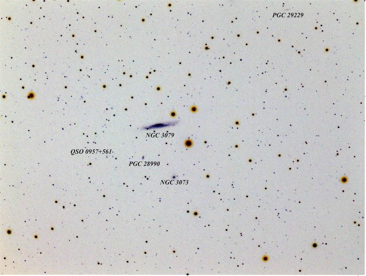 NGC 3079 et le le"Double Quasar", Q0957+561 - Astronomie Cyrille