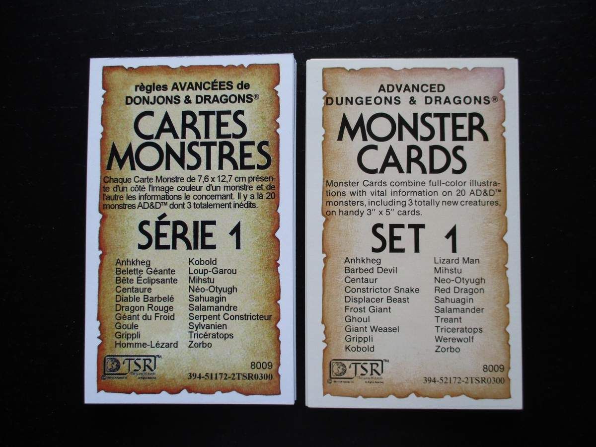 AD&D cartes monstres série 1 - La forge de papier