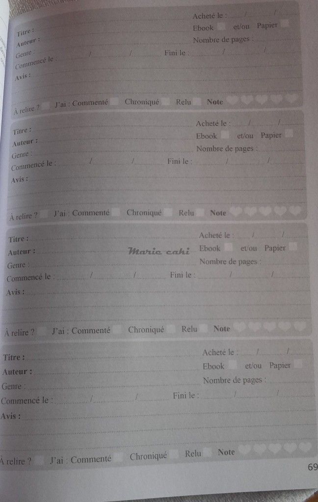 Carnet de suivi de lectures - Ligne après ligne