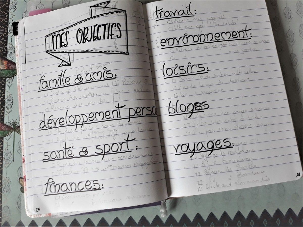 Mes objectifs (Migration 2nd BUJO) - Tiph's Bullet Journal