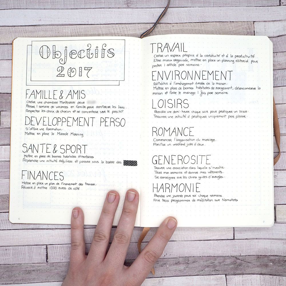 Mes objectifs (Migration 2nd BUJO) - Tiph's Bullet Journal