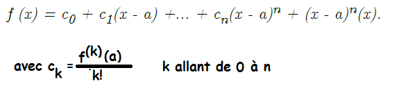 FORMULE DE TAYLOR-YOUNG ET DEVELOPPEMENTS LIMITES - Art du numérique
