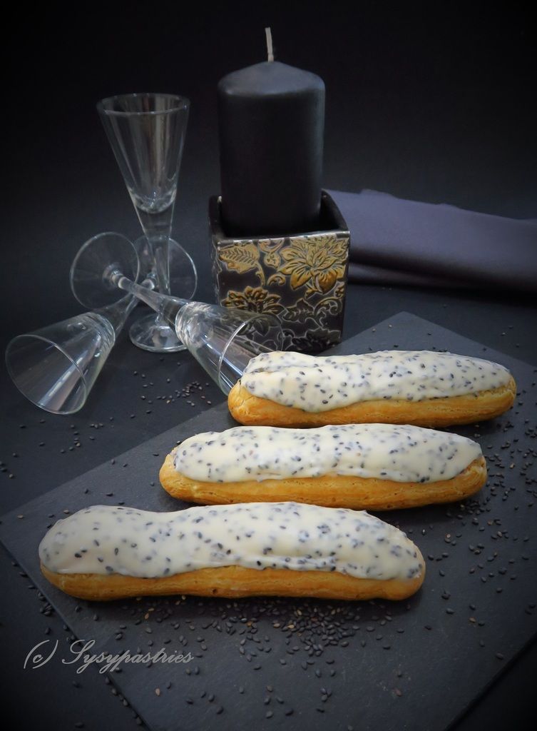 Eclair sésame noir - Sysypastries