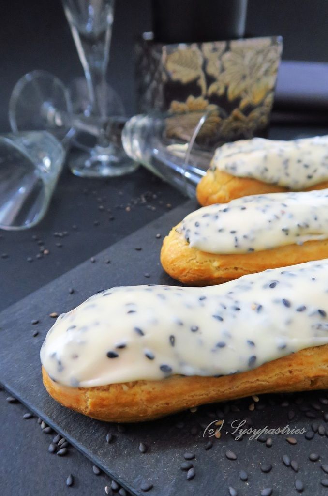 Eclair sésame noir - Sysypastries