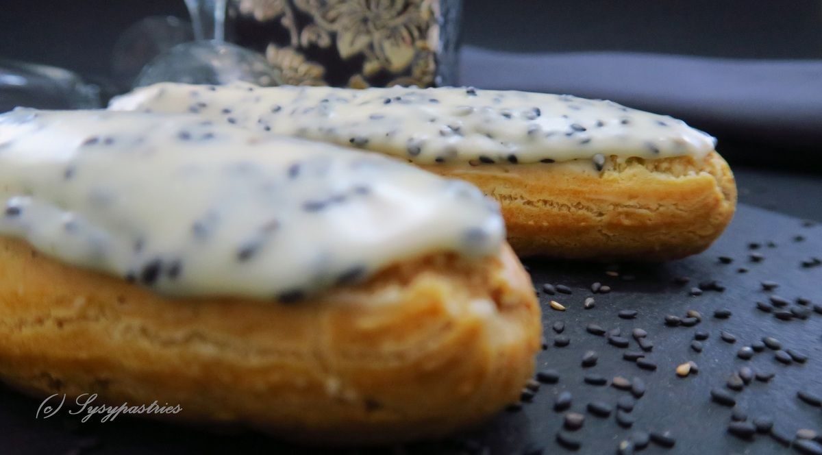 Eclair sésame noir - Sysypastries