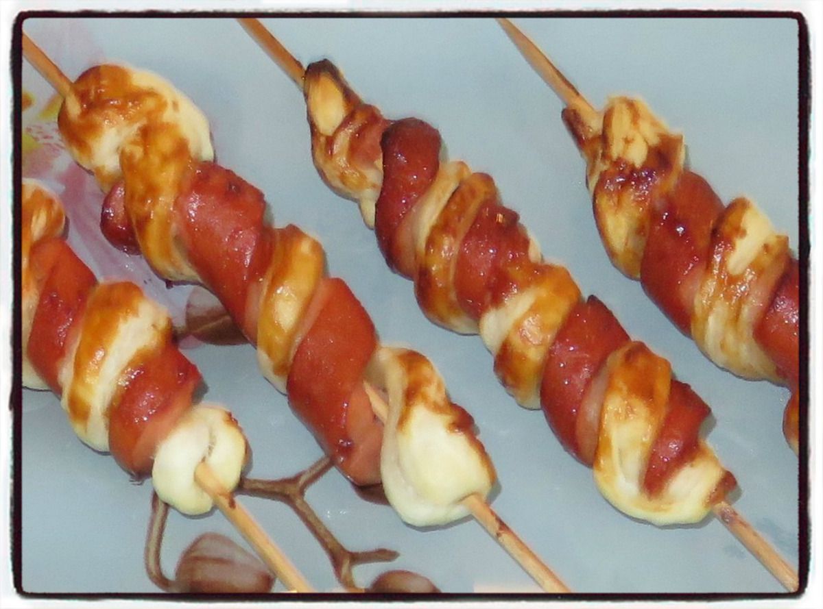 Brochettes de knacki sauce barbecue - Recettes faciles - Les gâteaux de ...