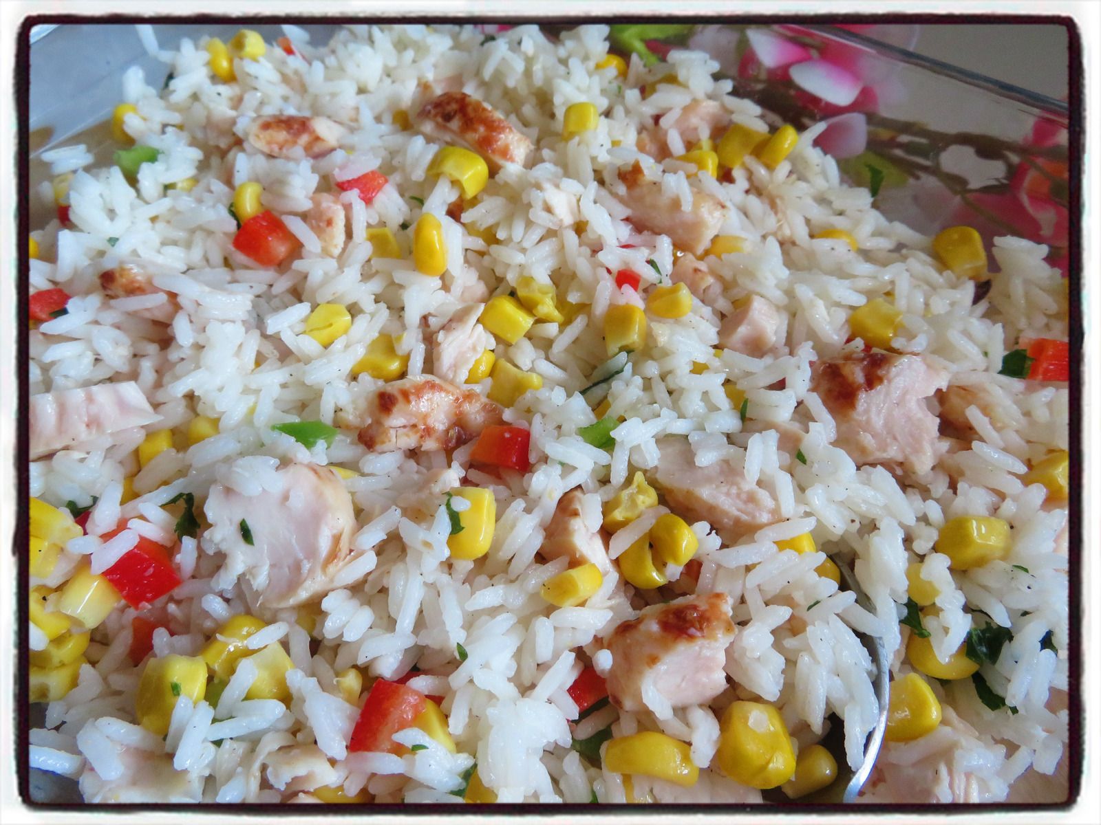 Salade de riz au poulet et aux poivrons - Recettes faciles - Les ...