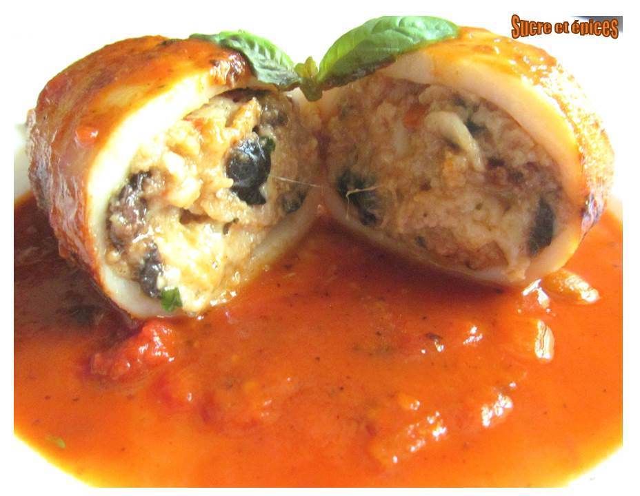 Calamars farcis à la provençale - www.sucreetepices.com