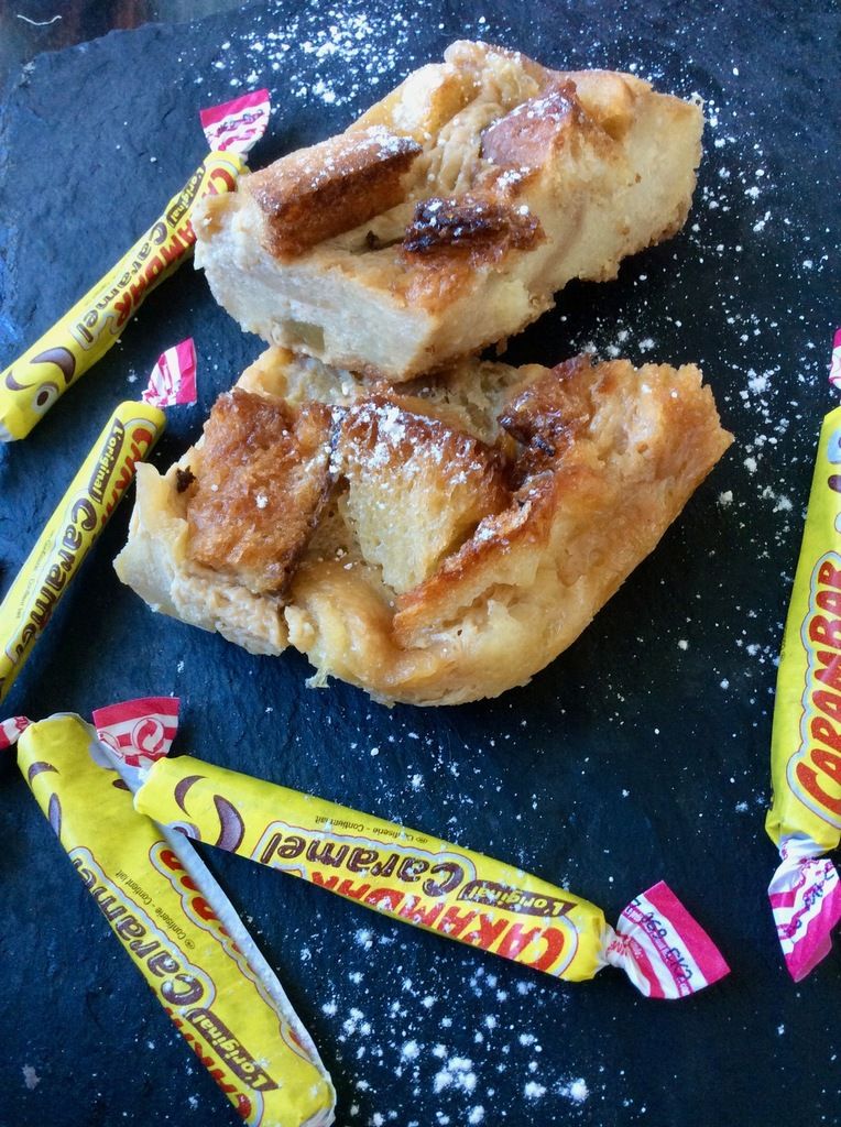 pudding de pain rassis aux pommes et au caramel - mes recettes omnicuiseur