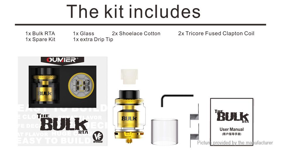 OUMIER BULK RTA - 21.15€ FDP INCLUS - Hyper Deals Vape