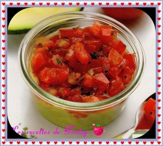Verrine guacamole et tomates - photos et recettes de Fraizy