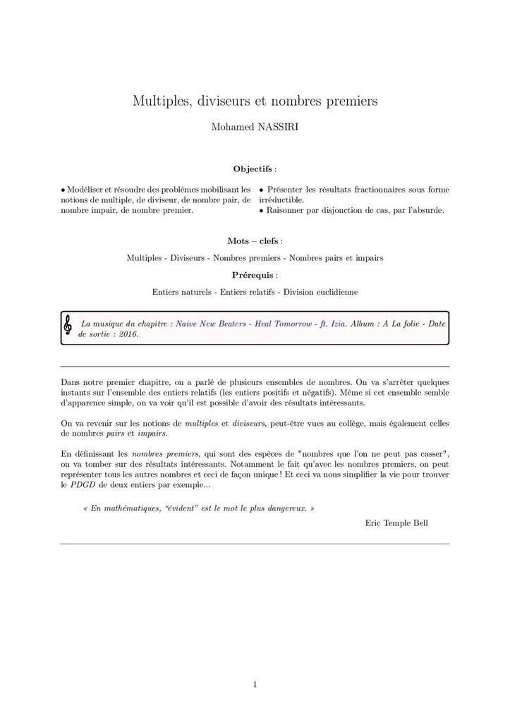 plus petit nombre comportant 5 diviseurs