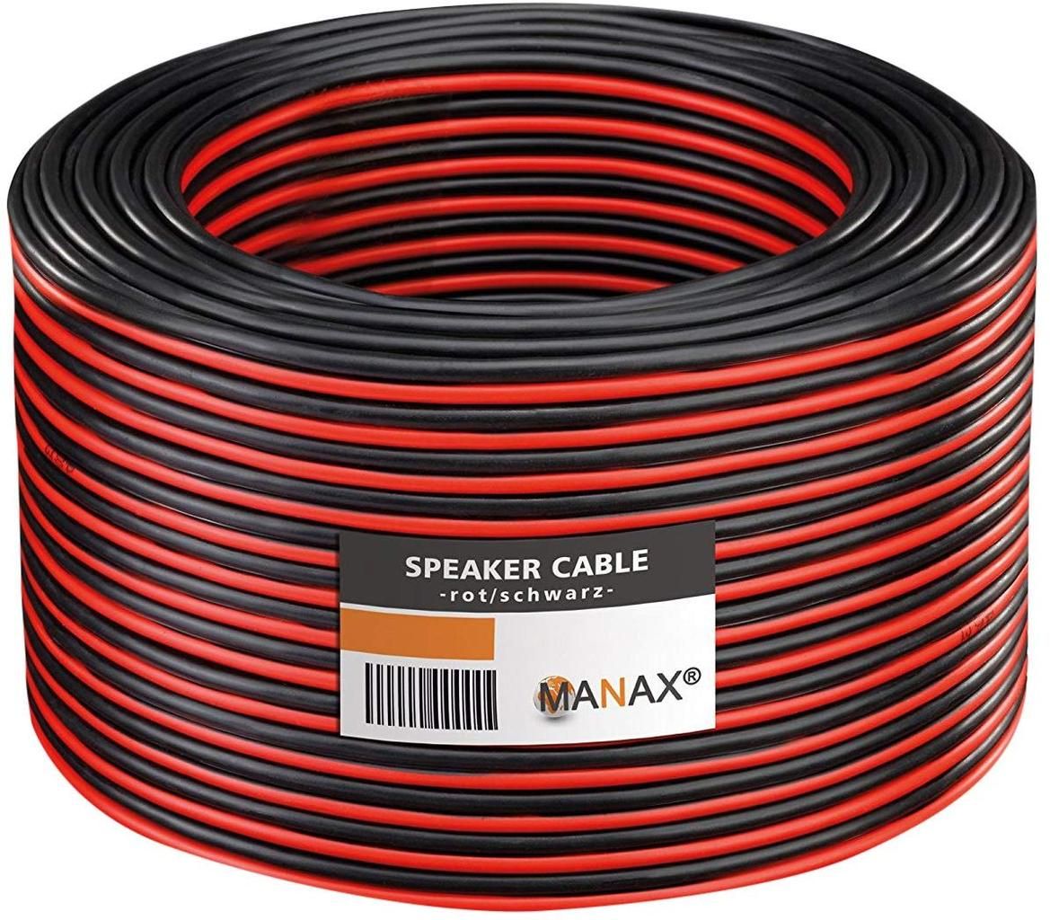Manax Câble de Haut-Parleur 2 x 1,50 mm² CCA (Box Câble/Câble Audio ...