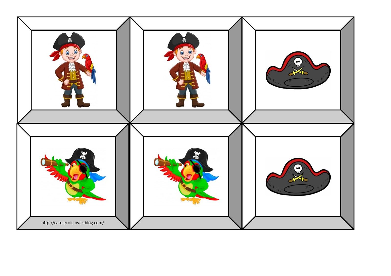 Mémory pirates - Carolecole.over-blog.com