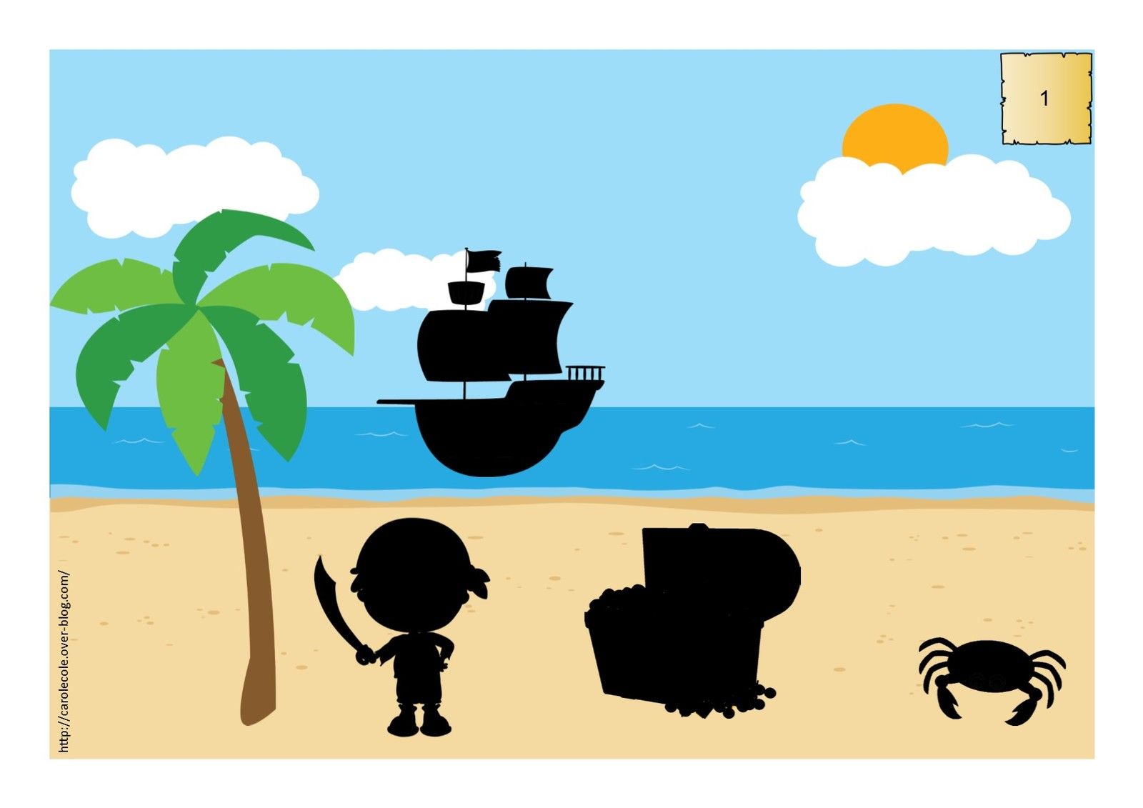 Discrimination visuelle ombre pirates - Carolecole.over-blog.com