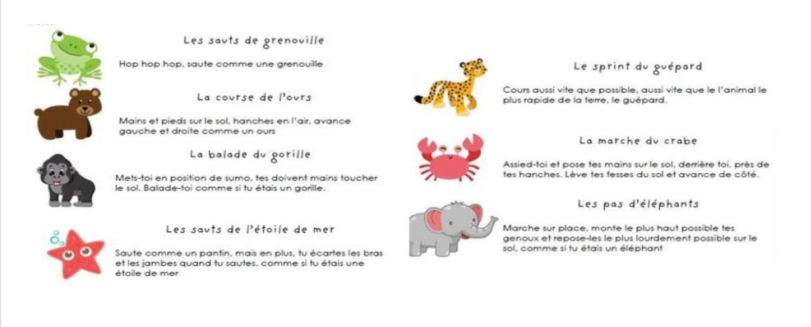 Motricité : mimer et se déplacer comme les animaux - Maternelle Gringoire