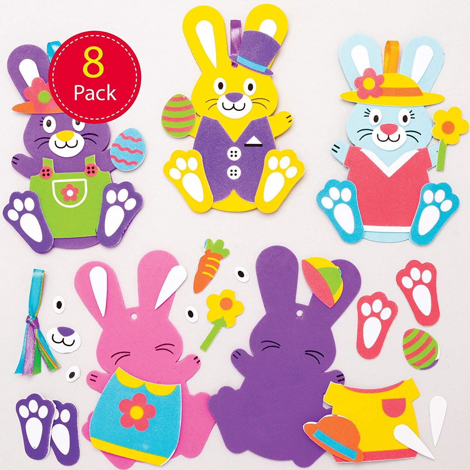 Baker Ross Osterhase Mix & Match Deko Anhänger Bastelset für Kinder (8 ...