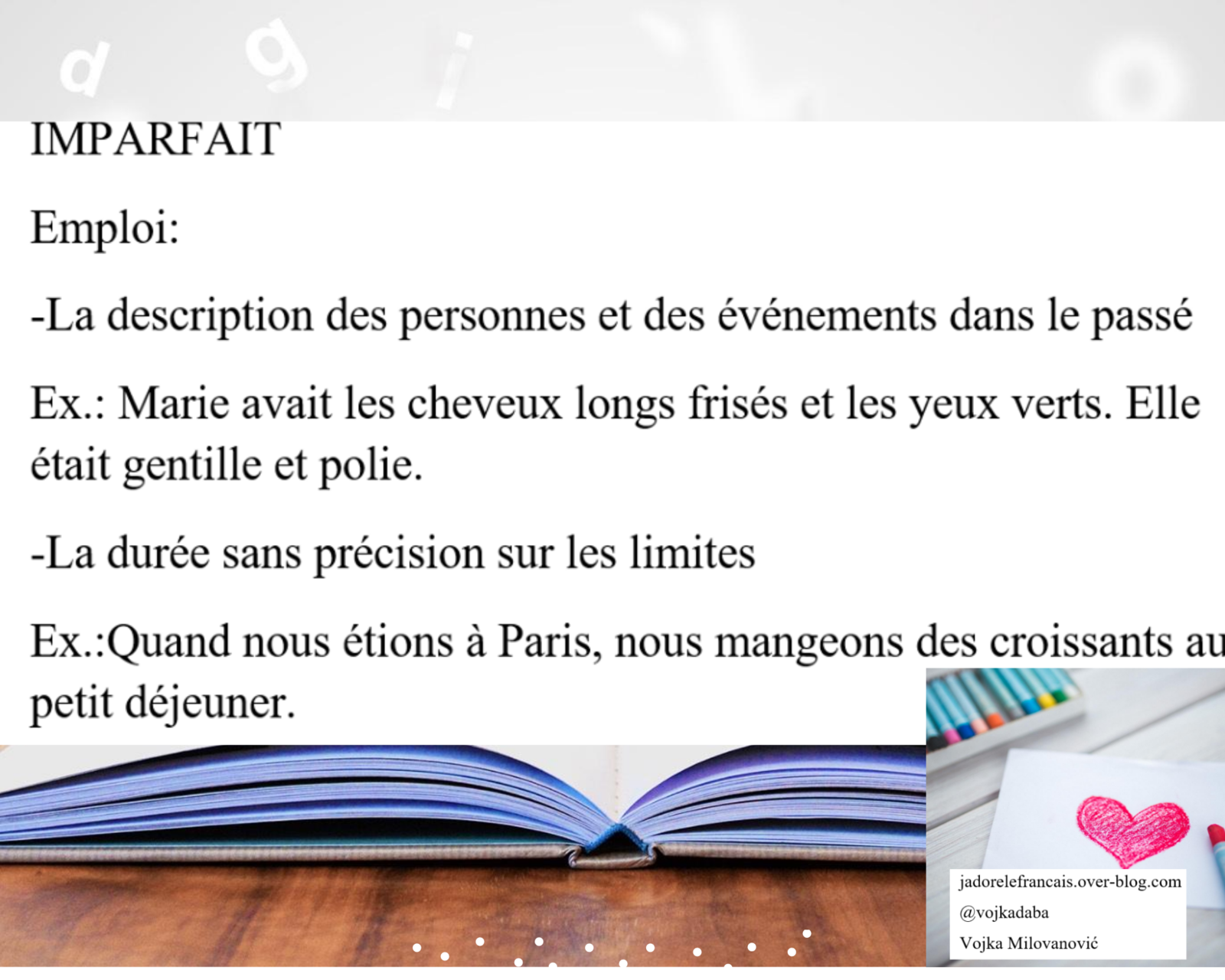 IMPERFEKAT/IMPARFAIT - J'adore le français!