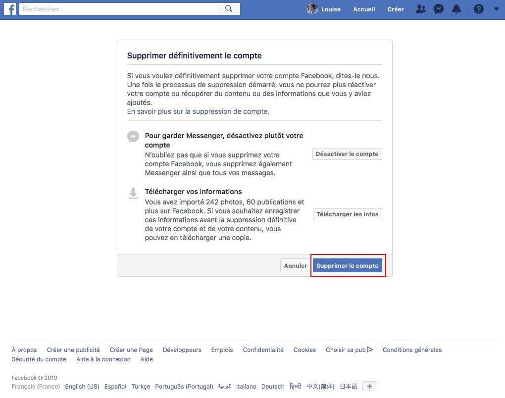 Voici comment supprimer définitivement votre compte Facebook - Blogue a Théodule